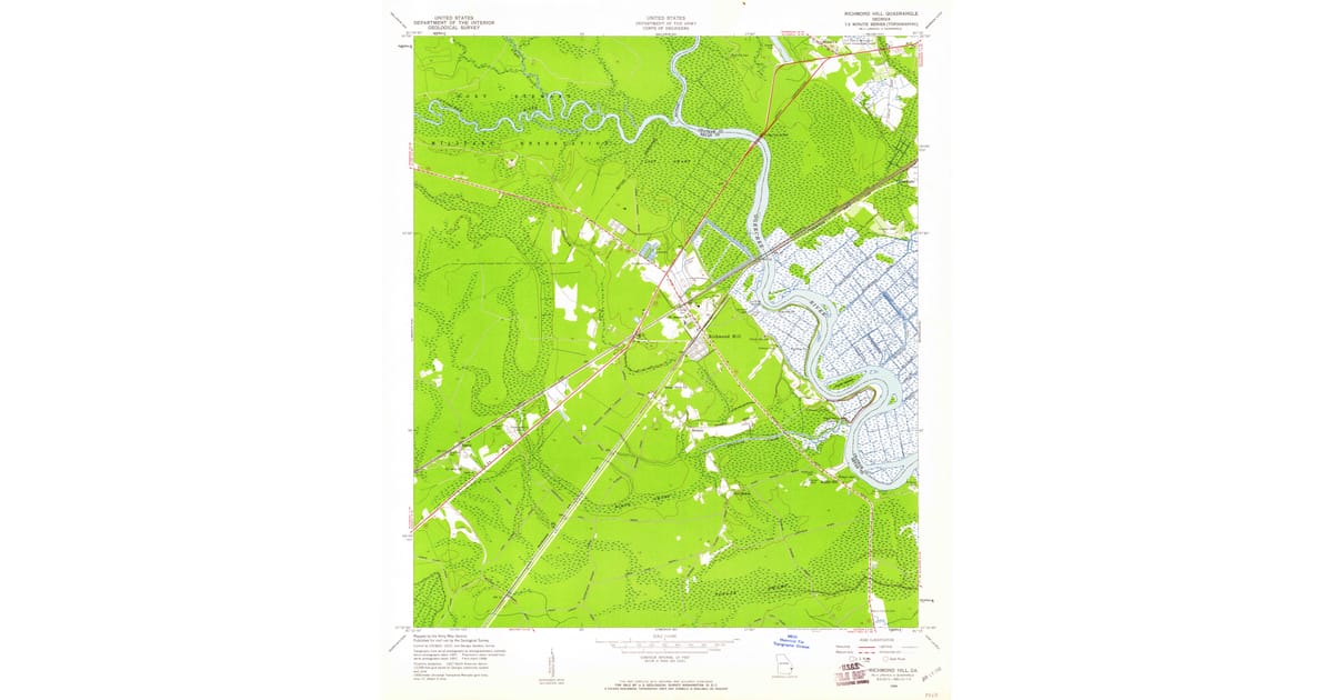 1958 Map of Richmond Hill, GA — High-Res | Pastmaps