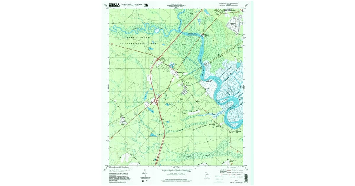 1997 Map of Richmond Hill, GA — High-Res | Pastmaps