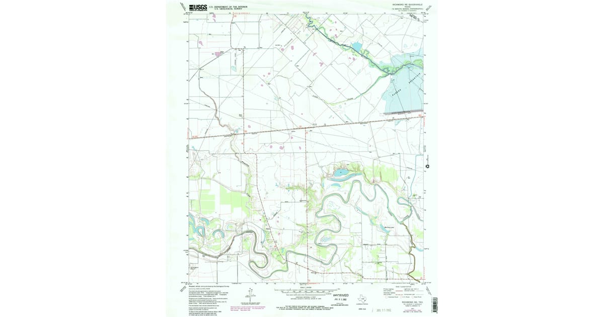 1971 Map of Richmond NE, Fort Bend County, TX — High-Res, 1980 Print #2 ...