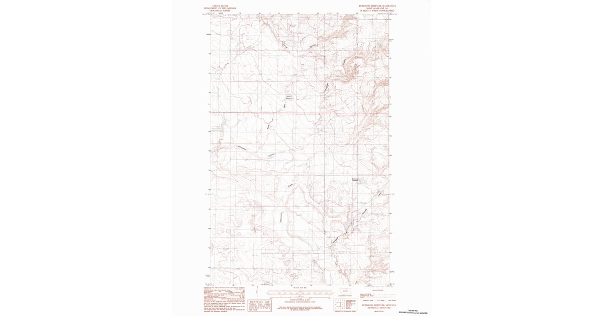 1984 Map of Richmond Reservoir, Blaine County, MT — High-Res | Pastmaps