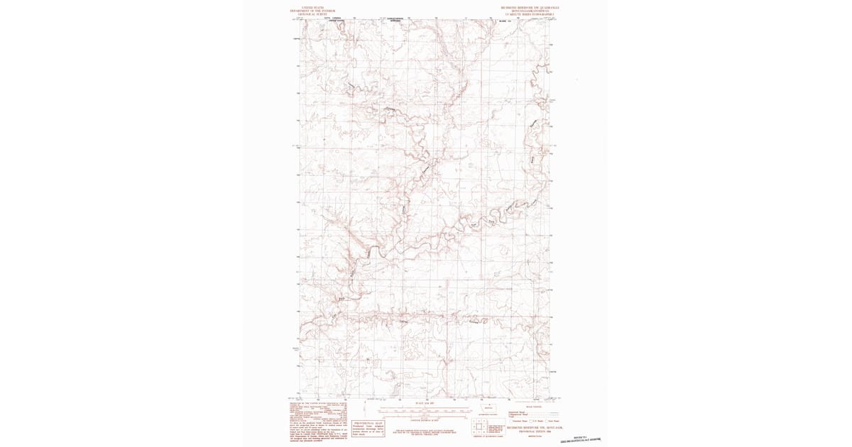 1984 Map of Richmond Reservoir NW, Blaine County, MT — High-Res | Pastmaps