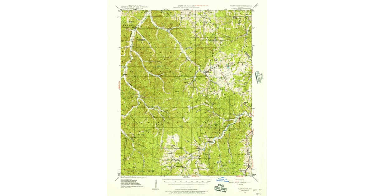 1946 Map of Richwoods, Washington County, MO — High-Res | Pastmaps