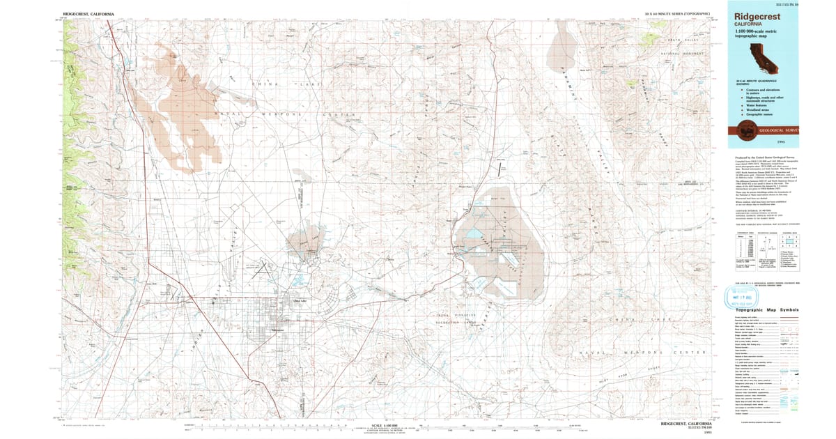 1993 Map of Ridgecrest, CA — High-Res | Pastmaps