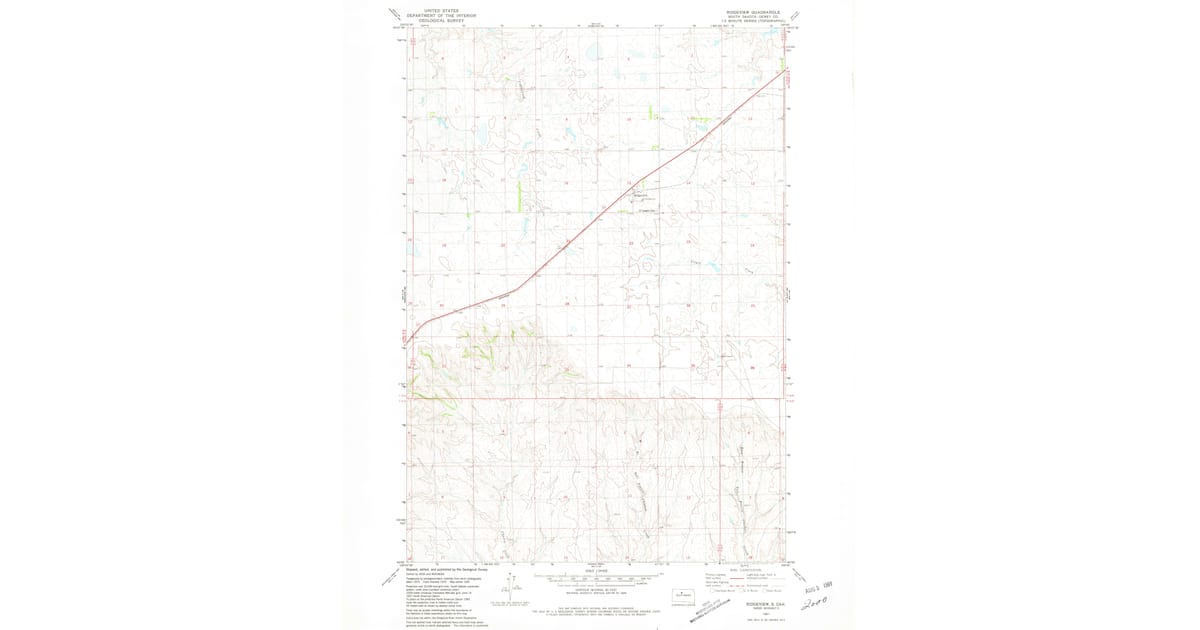 1981 Map of Ridgeview, Dewey County, SD — High-Res | Pastmaps