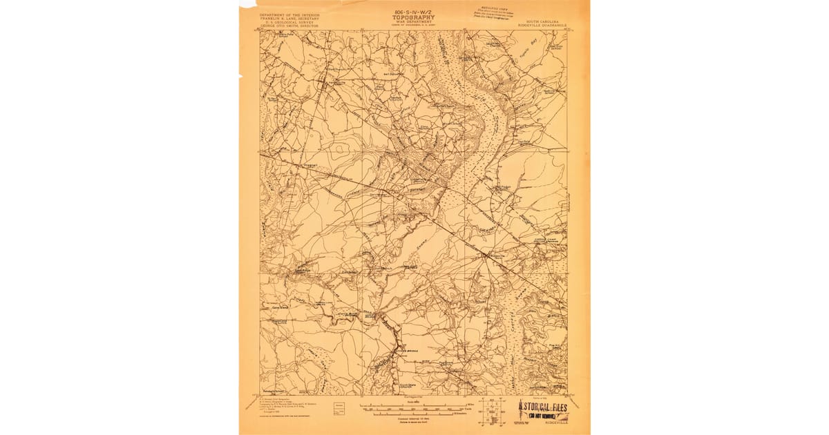 1919 Map of Ridgeville, SC — High-Res | Pastmaps