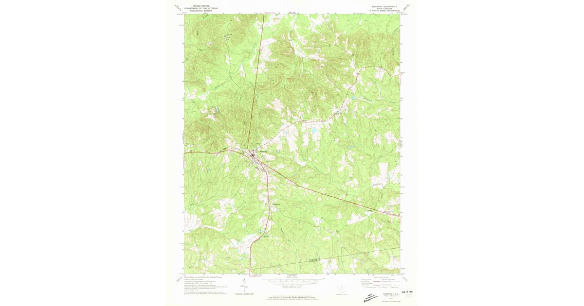 1971 Map of Ridgeway, SC — High-Res | Pastmaps