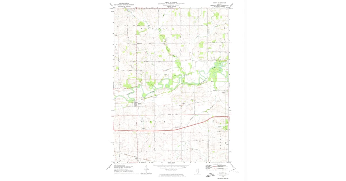 1971 Map of Ridott, IL — High-Res, 1974 Print #2 | Pastmaps