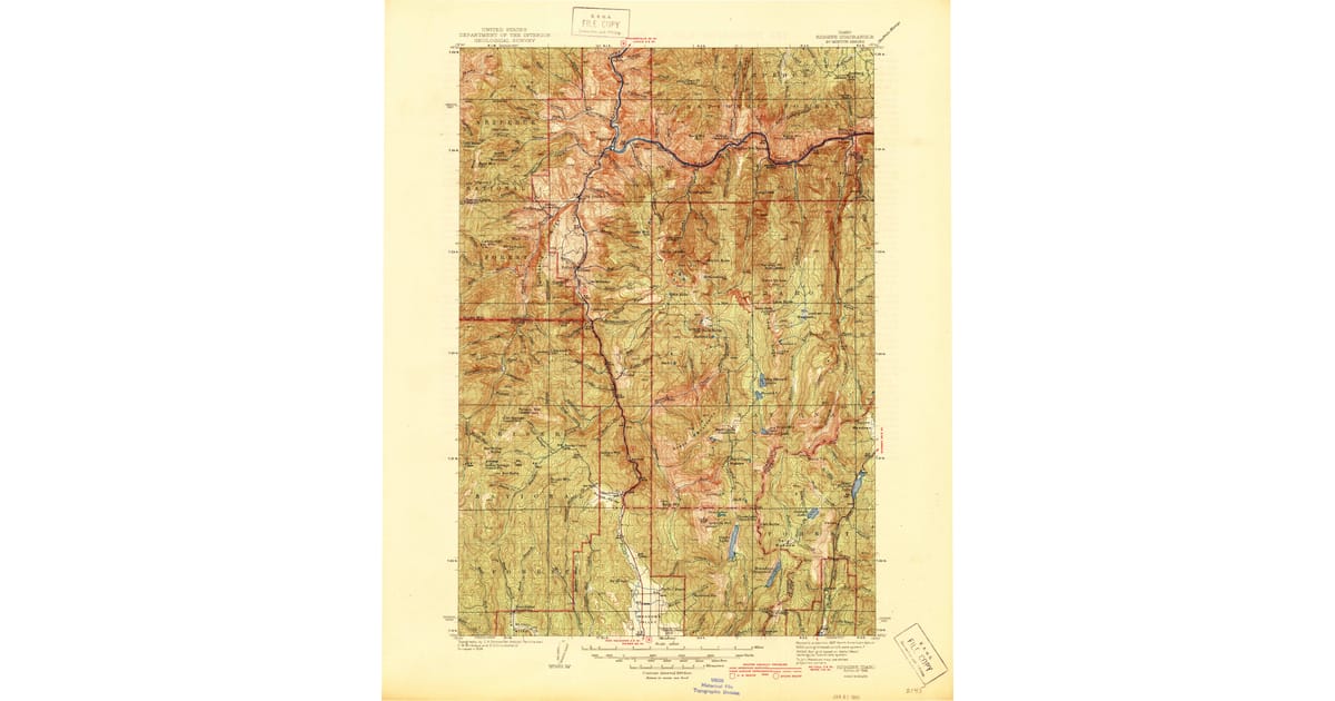1945 Map of Riggins, ID — High-Res | Pastmaps