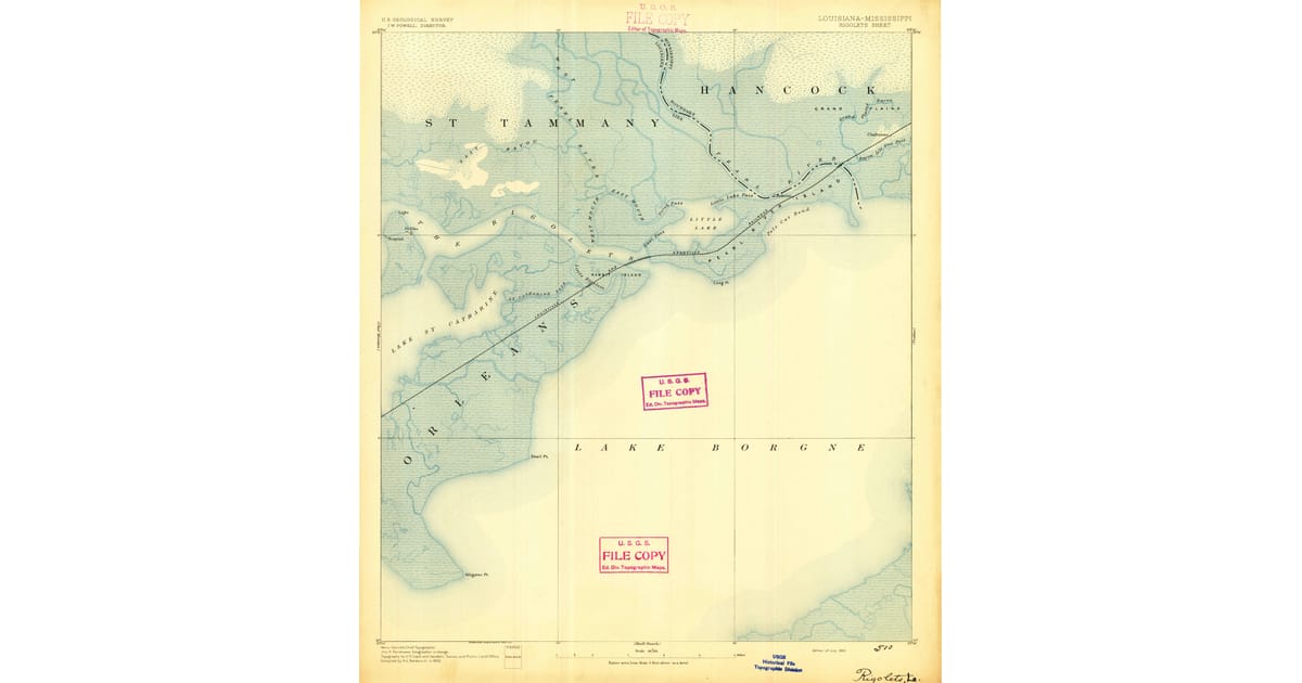 1893 Map of Rigolets, St. Bernard Parish, LA — High-Res | Pastmaps