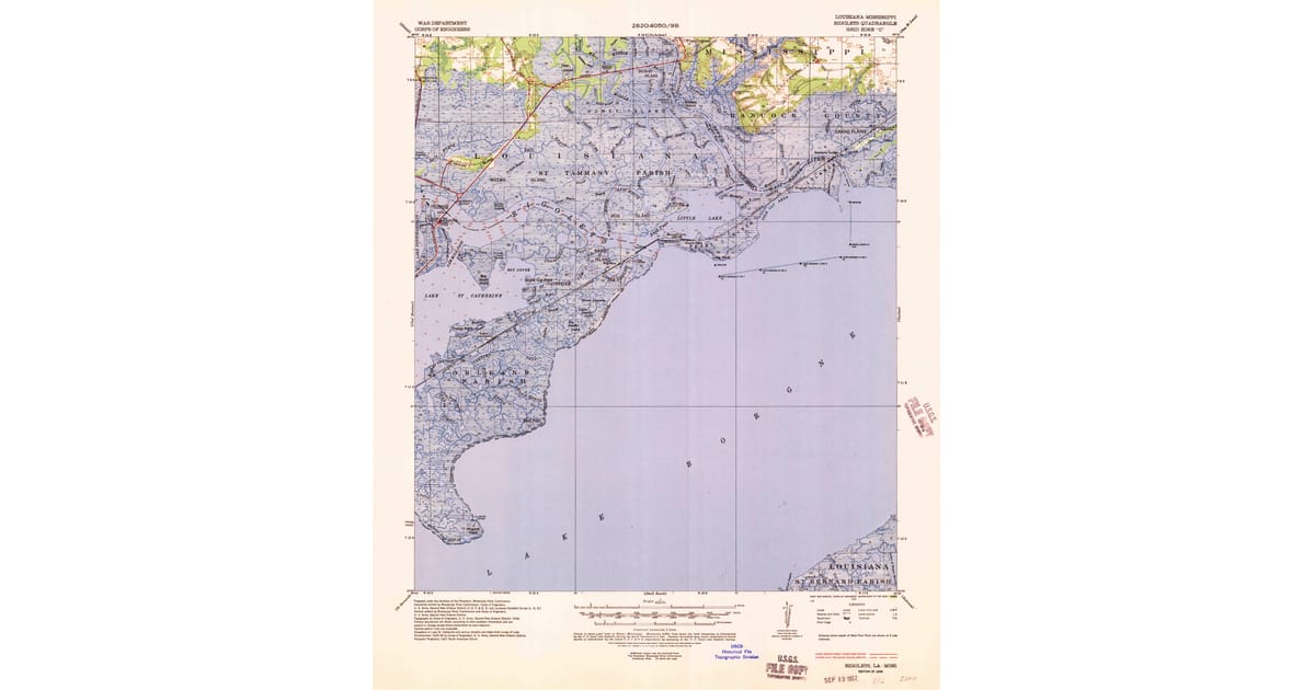 1936 Map of Rigolets, St. Bernard Parish, LA — High-Res | Pastmaps