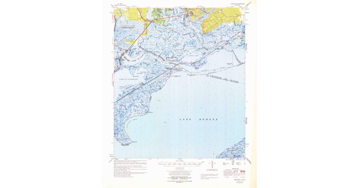 1969 Map of Rigolets, St. Bernard Parish, LA — High-Res | Pastmaps
