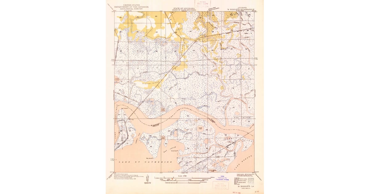 1946 Map of Rigolets, St. Tammany Parish, LA — High-Res | Pastmaps