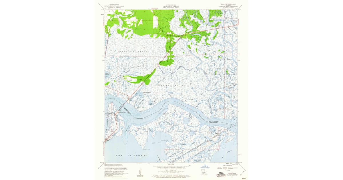 1956 Map of Rigolets, St. Tammany Parish, LA — High-Res | Pastmaps