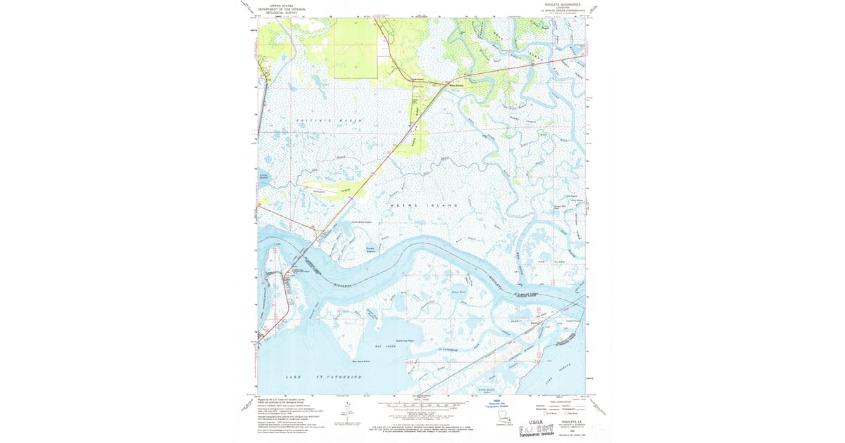 1968 Map of Rigolets, St. Tammany Parish, LA — High-Res | Pastmaps