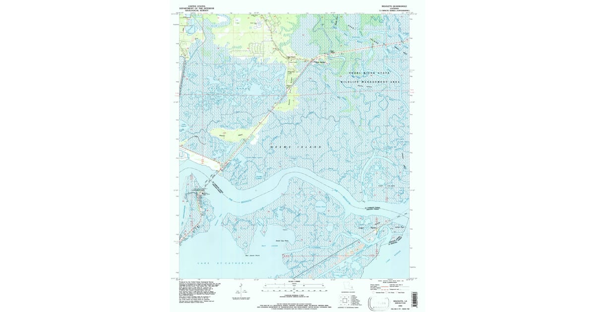 1993 Map of Rigolets, St. Tammany Parish, LA — High-Res | Pastmaps