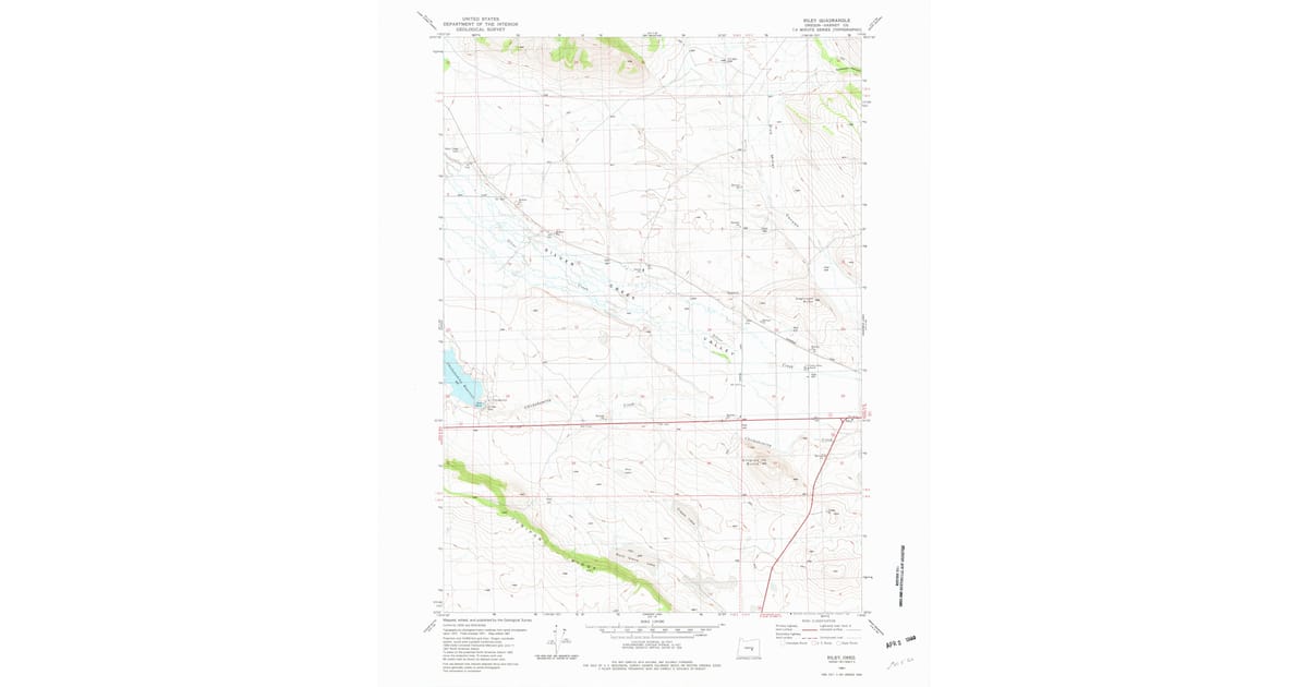 1981 Map of Riley, Harney County, OR — High-Res | Pastmaps
