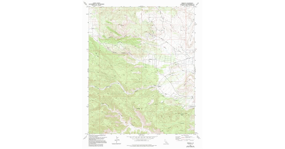 1972 Map of Rimrock, San Bernardino County, CA — High-Res, 1994 Print ...