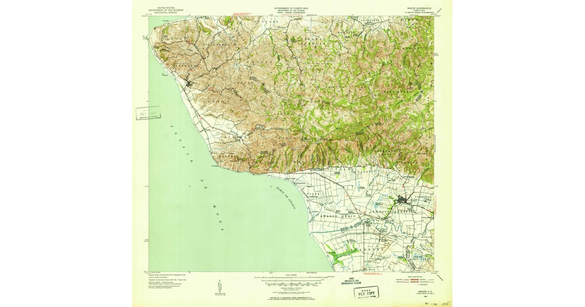 1949 Map of Rincon, Rincón Municipio, PR — High-Res | Pastmaps