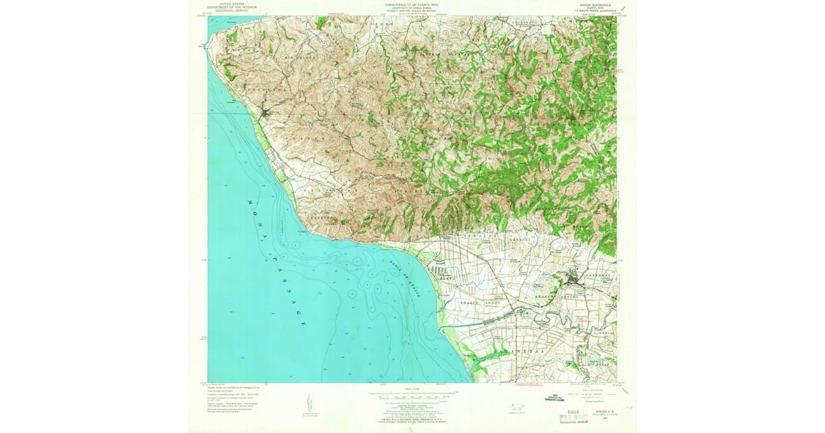 1955 Map of Rincon, Rincón Municipio, PR — High-Res | Pastmaps