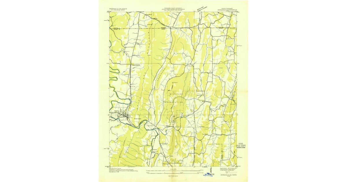 1935 Map of Ringgold, GA — High-Res | Pastmaps