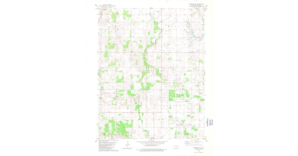 1982 Map of Ringwood SW, Major County, OK — High-Res | Pastmaps