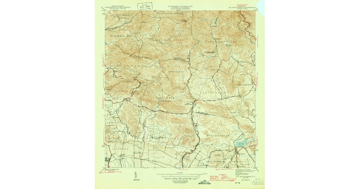 1945 Map of Rio Descalabrado, Santa Isabel Municipio, PR — High-Res ...