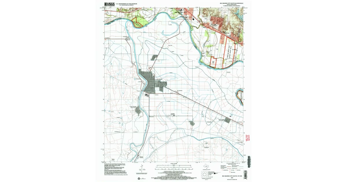 2002 Map of Rio Grande City South, Starr County, TX — High-Res | Pastmaps