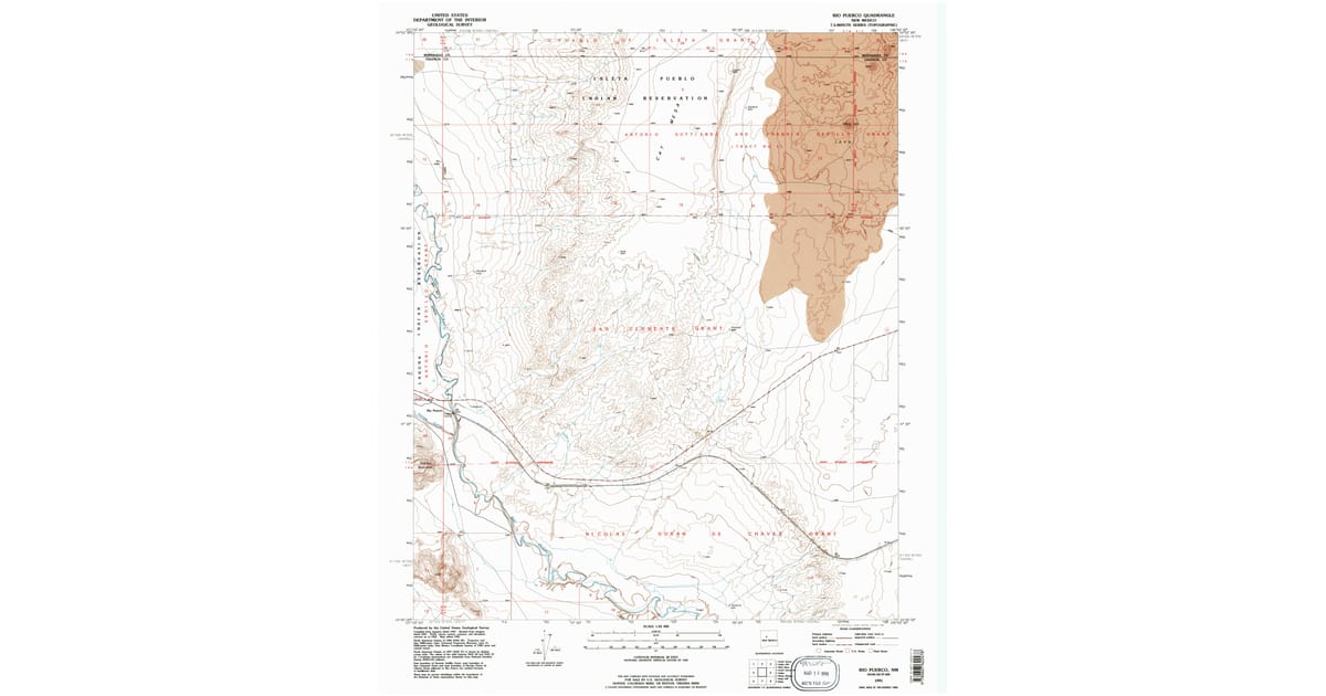 1991 Map of Rio Puerco, Valencia County, NM — High-Res | Pastmaps