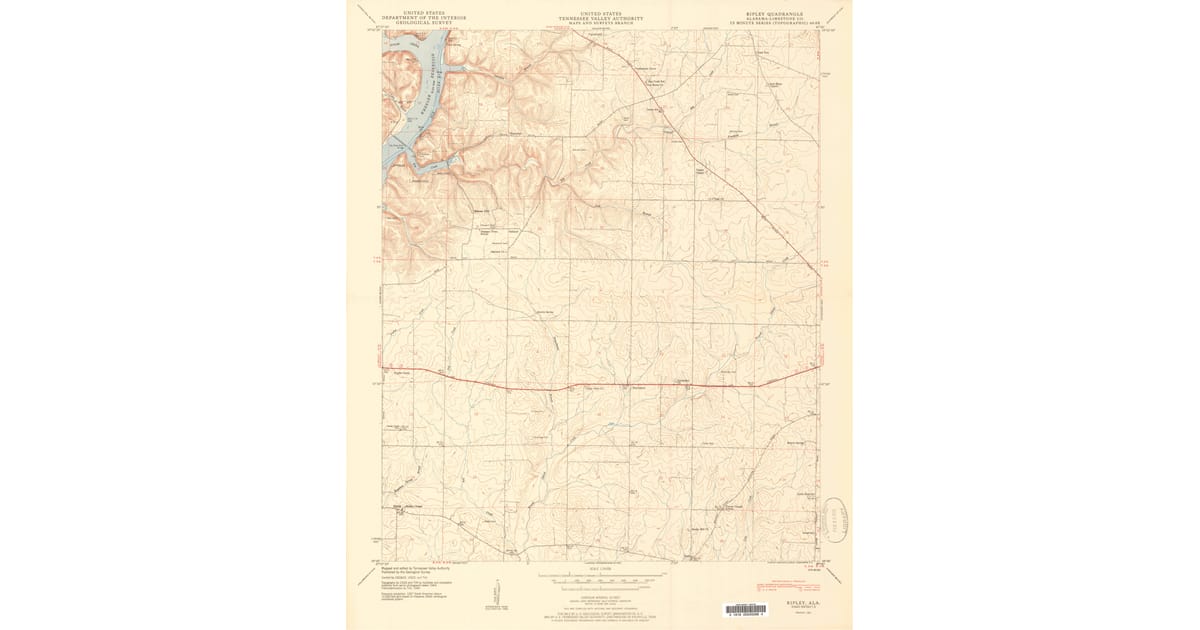 1951 Map of Ripley, Limestone County, AL — High-Res | Pastmaps