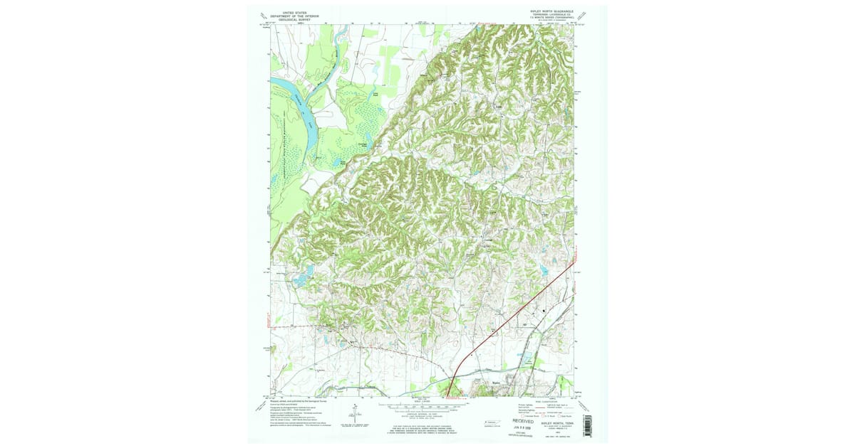 1972 Map of Ripley North, Lauderdale County, TN — High-Res | Pastmaps