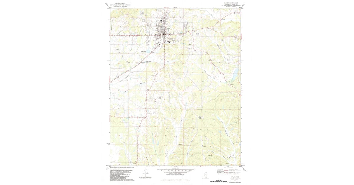 1982 Map of Ripley, MS — High-Res | Pastmaps