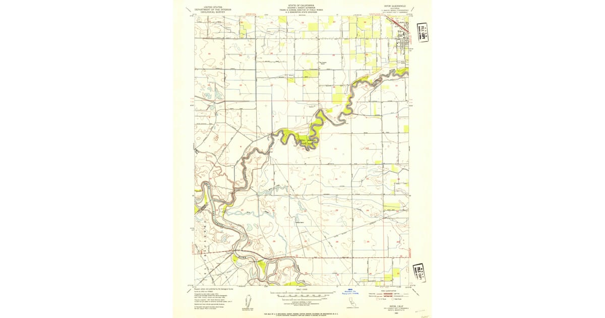 1952 Map of Ripon, CA — High-Res | Pastmaps