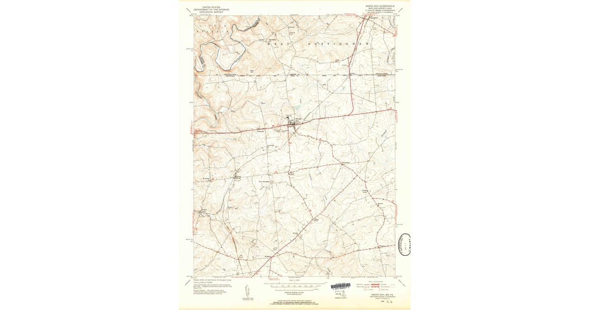 1953 Map of Rising Sun, MD — High-Res | Pastmaps