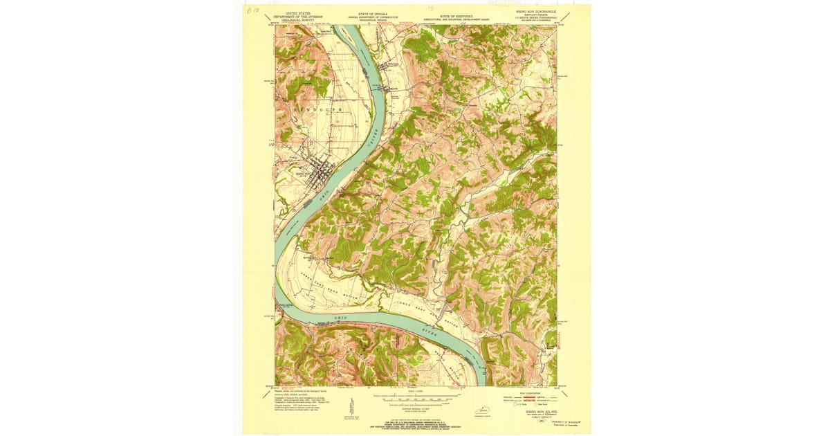 1951 Map of Rising Sun, IN — High-Res | Pastmaps