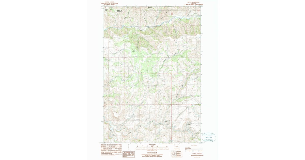 1990 Map of Ritter, Grant County, OR — High-Res | Pastmaps