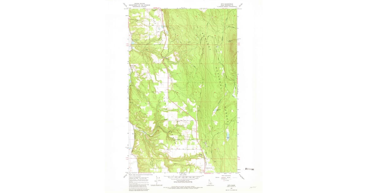 1965 Map of Ritz, Boundary County, ID — High-Res, 1981 Print | Pastmaps