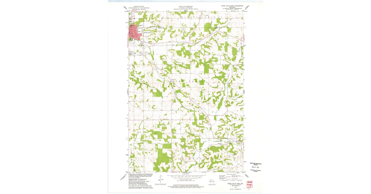 1974 Map of River Falls East, Pierce County, WI — High-Res | Pastmaps
