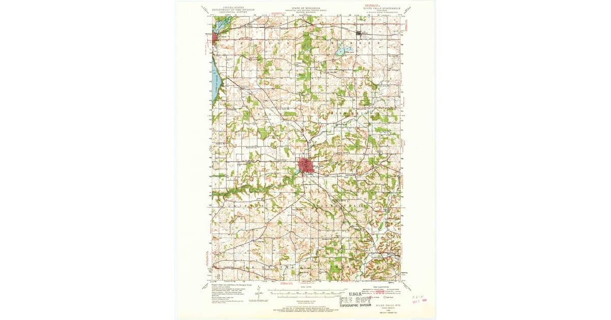 Old Maps of River Falls, WI for Academic Research | Pastmaps