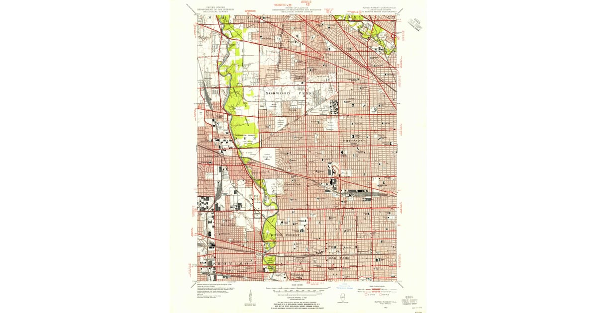 1953 Map of River Forest, IL — High-Res | Pastmaps