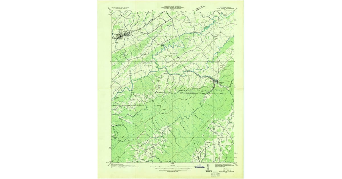 1935 Map of River Knobs, Washington County, TN — High-Res | Pastmaps