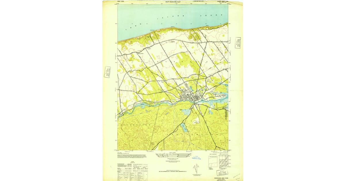 1947 Map of Riverhead, Suffolk County, NY — High-Res | Pastmaps