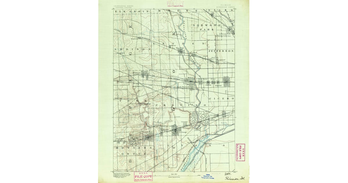 Old Maps of North Riverside, IL for Genealogy | Pastmaps