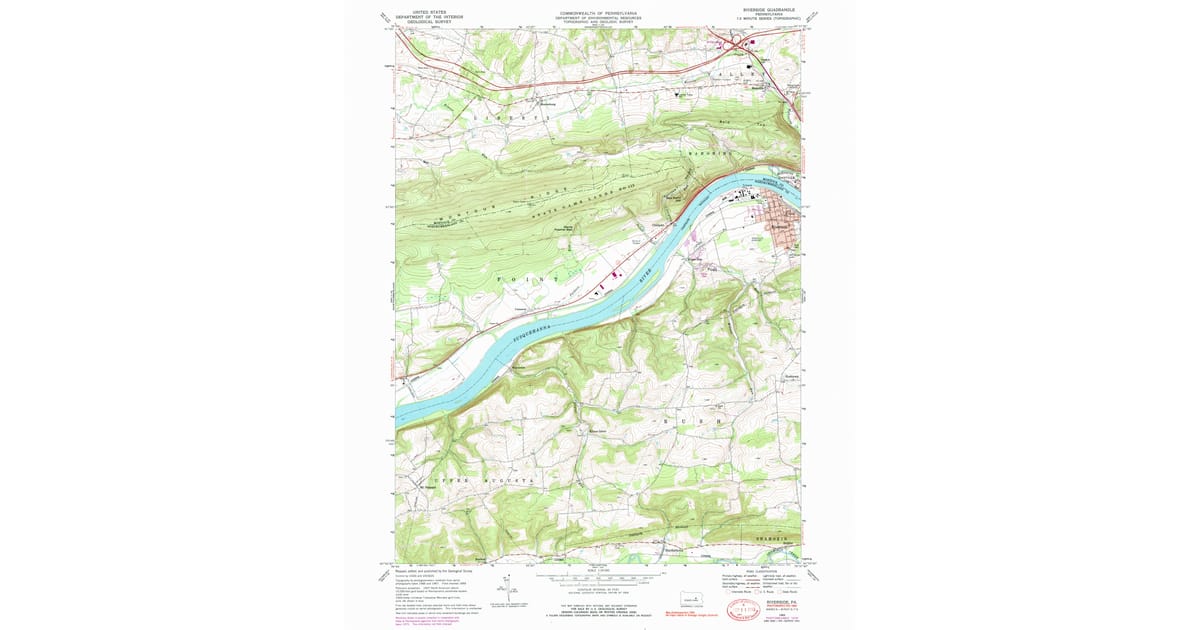 1969 Map of Riverside, PA — High-Res, 1978 Print #2 | Pastmaps