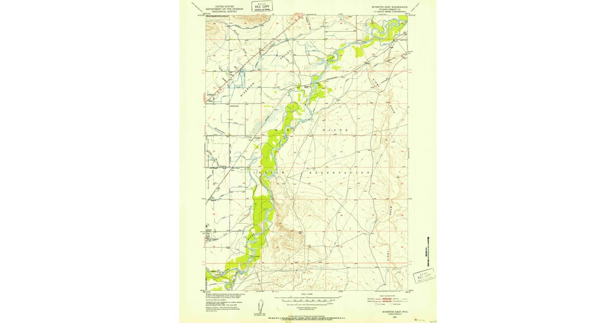 1950 Map of Riverton East, Fremont County, WY — High-Res | Pastmaps