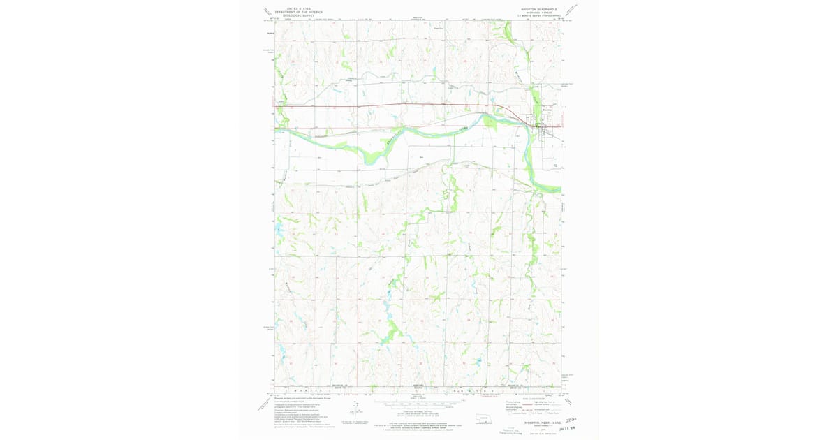 1974 Map of Riverton, NE — High-Res | Pastmaps