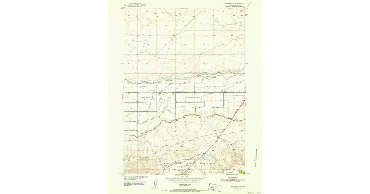 1952 Map of Riverton NE, Fremont County, WY — High-Res | Pastmaps
