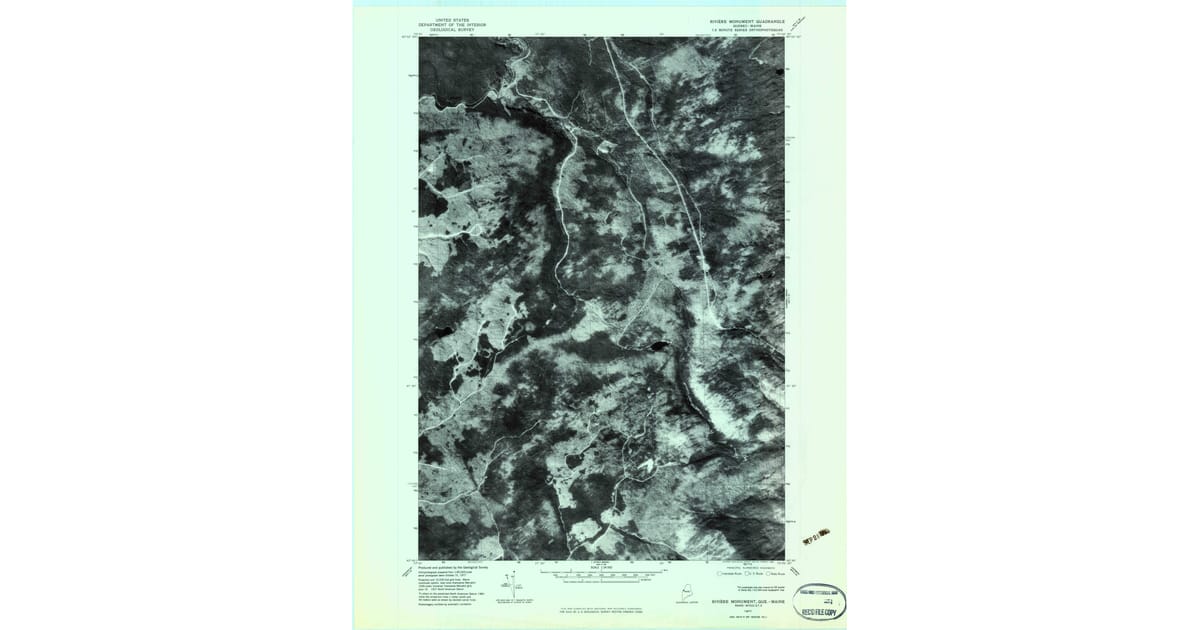 1977 Map of Riviere Monument, Somerset County, ME — High-Res | Pastmaps