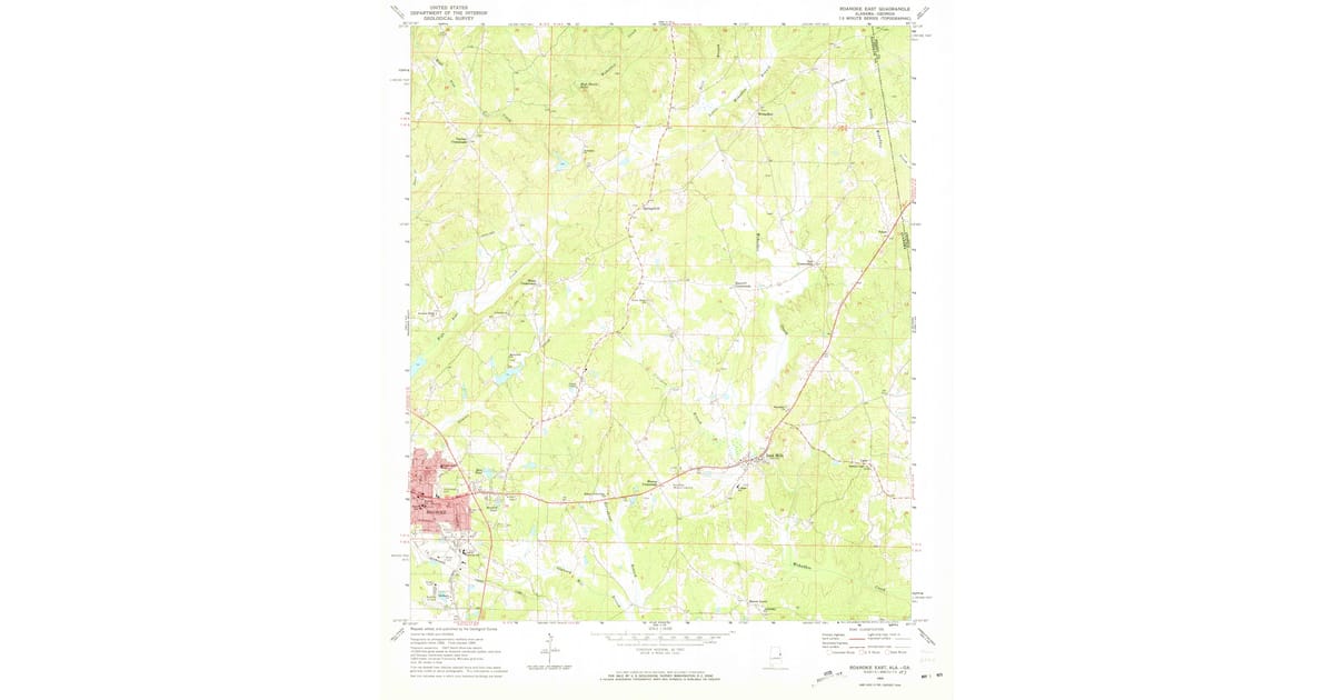 1969 Map of Roanoke East, Randolph County, AL — High-Res | Pastmaps