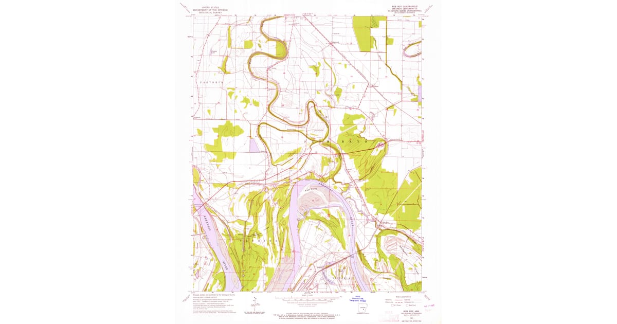 1964 Map of Rob Roy, Jefferson County, AR — High-Res | Pastmaps