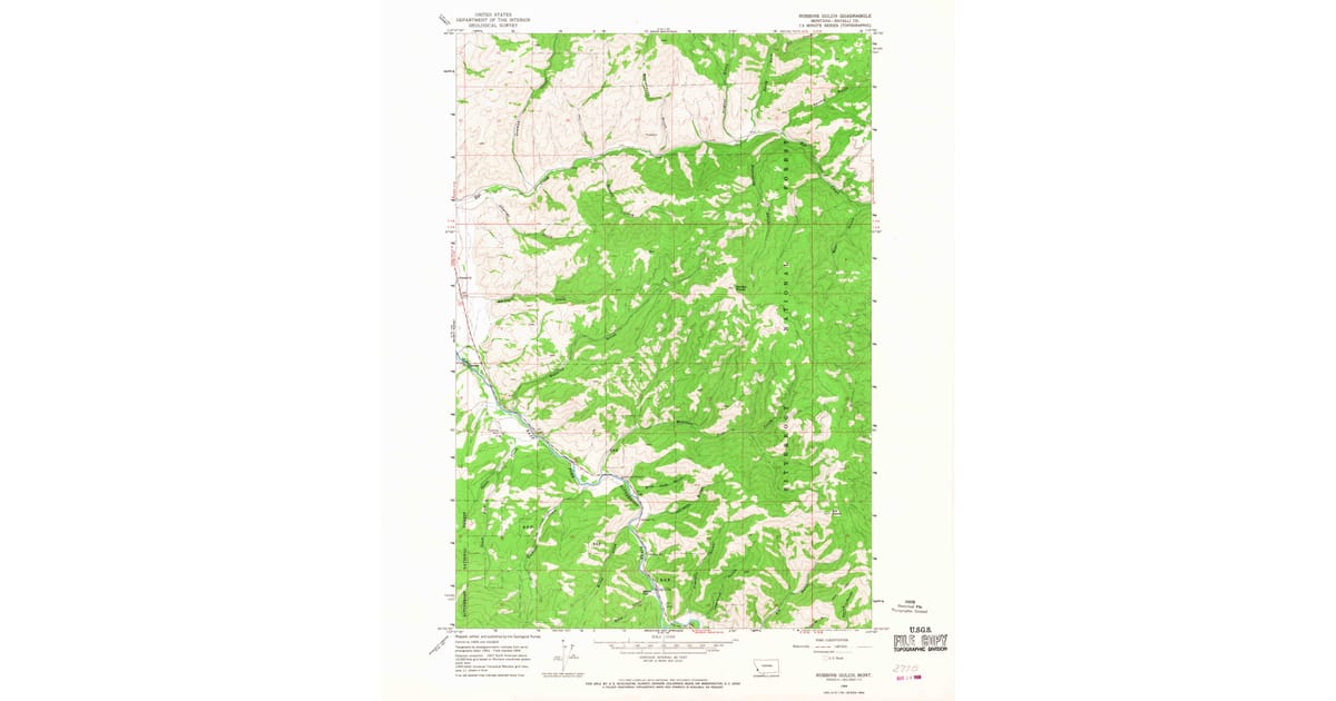 1964 Map of Robbins Gulch, Ravalli County, MT — High-Res | Pastmaps